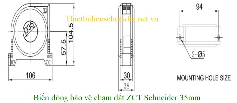 Biến dòng thứ tự không ZCT Schneider